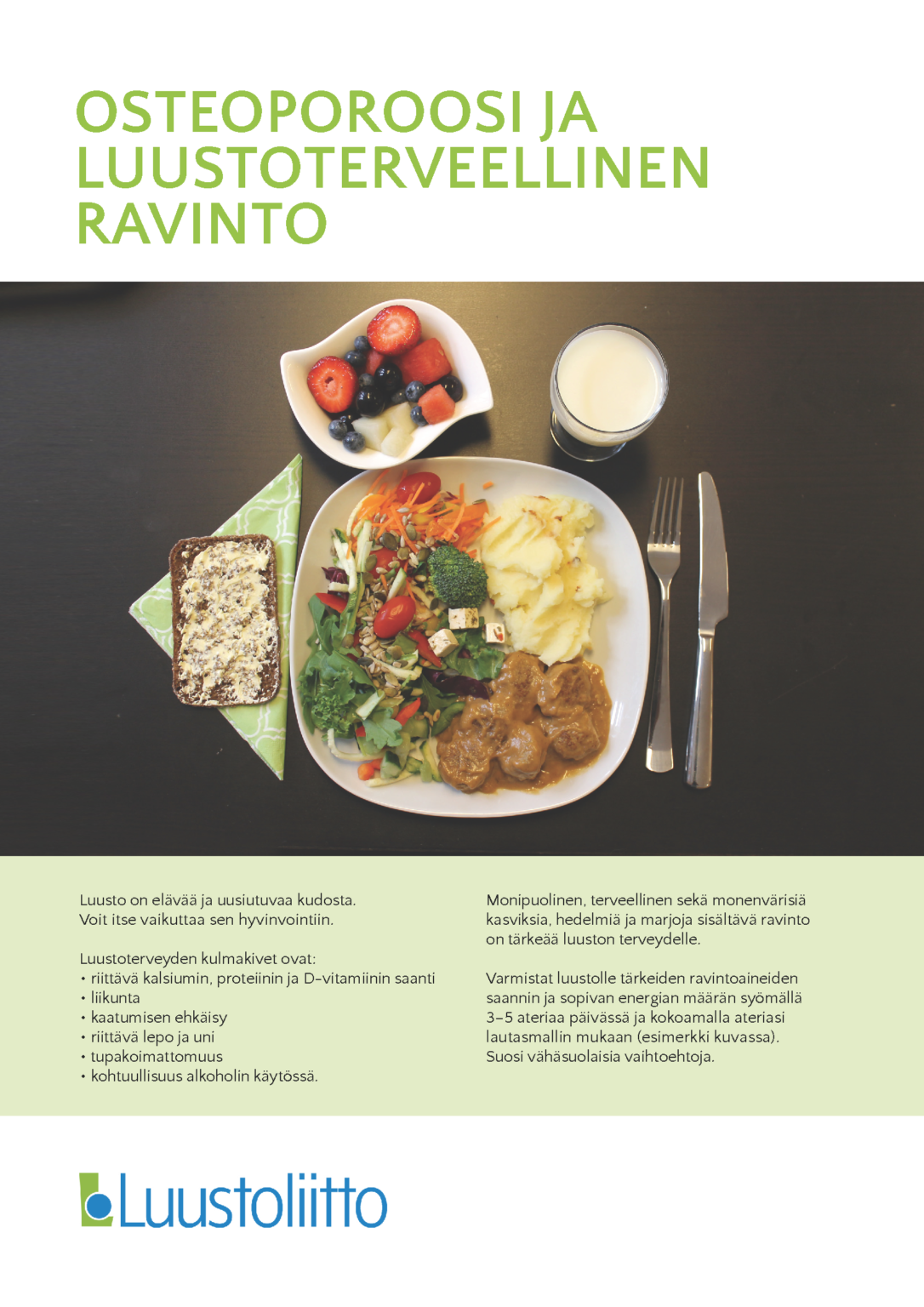 Osteoporoosi ja luustoterveellinen ravinto - Luustoliitto